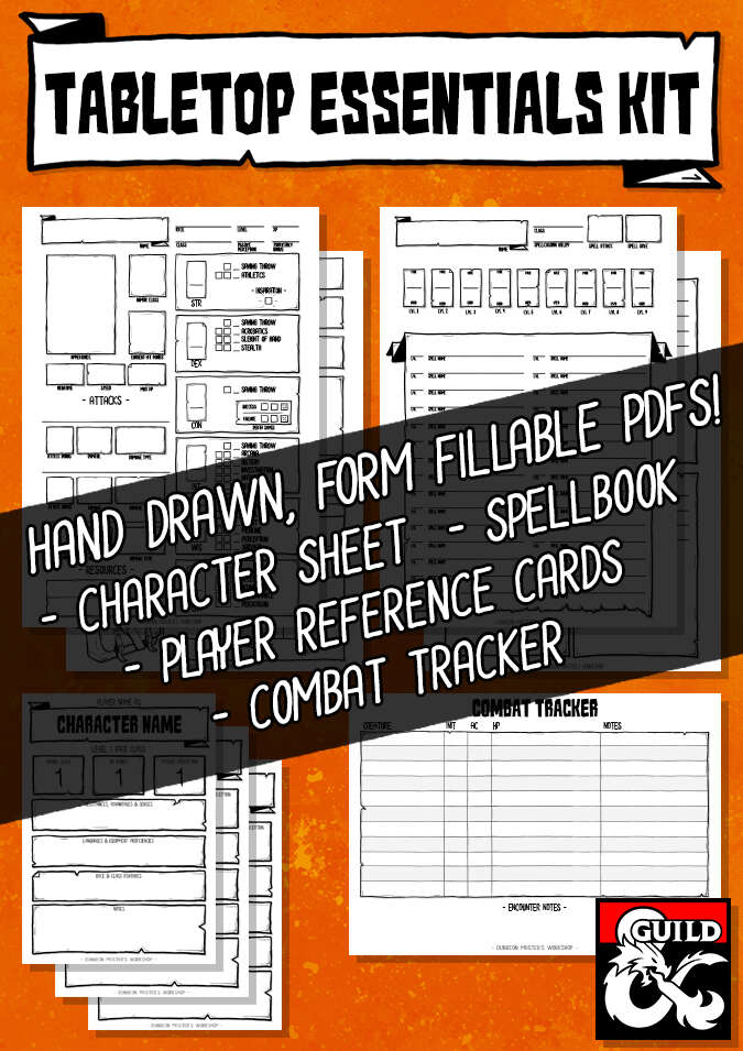 D&D 5E Hand Drawn Tabletop Essentials Kit - Dungeon Masters Guild ...