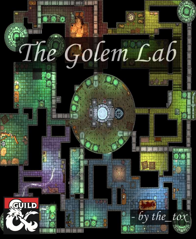 Dungeon battle map (The Golem Lab) - Dungeon Masters Guild | DriveThruRPG