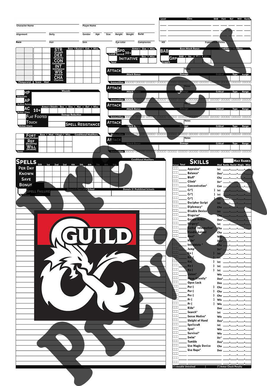 Thicc Sheet 3.5e Upgraded Default Character Sheet - Dungeon Masters ...