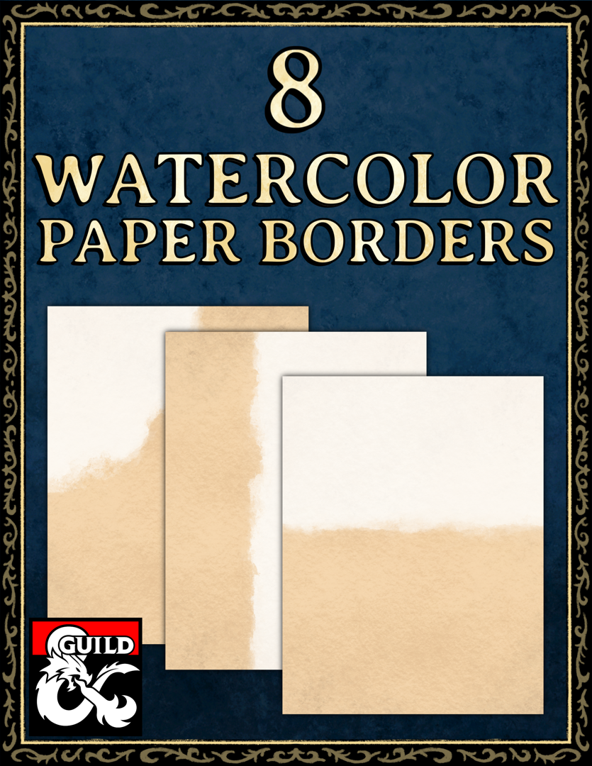 8 Watercolor Paper Borders - Dungeon Masters Guild | DriveThruRPG