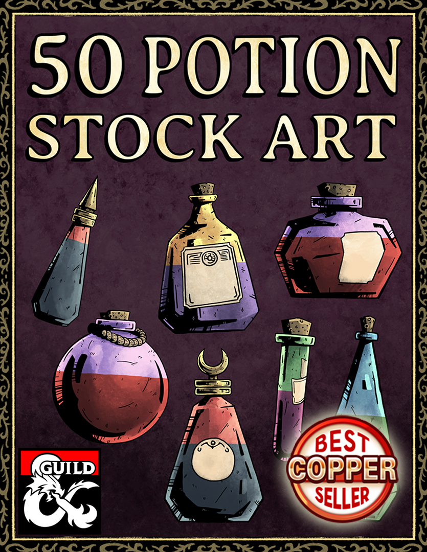 50 Magic Potions Stock Art Pack - Hand Drawn Style - Dungeon Masters ...