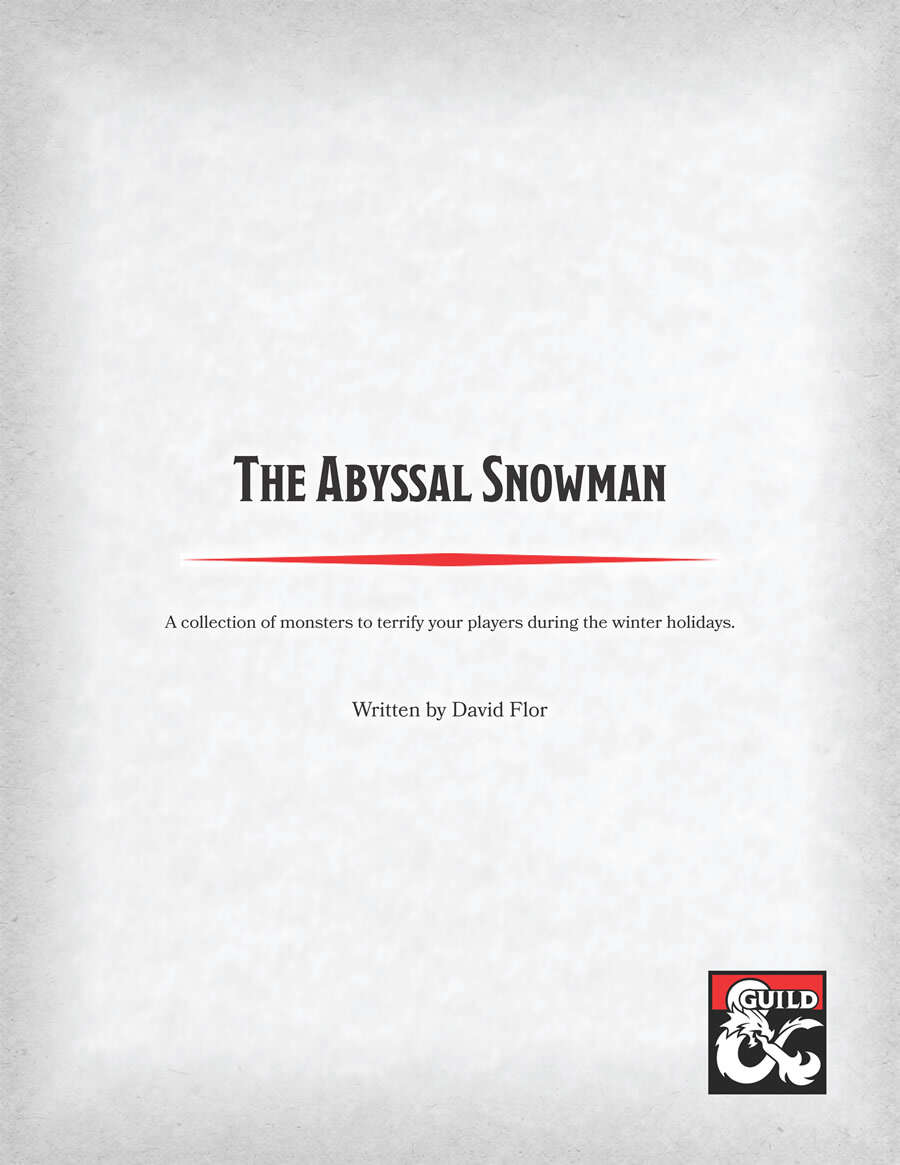 The Abyssal Snowman - Dungeon Masters Guild | DriveThruRPG