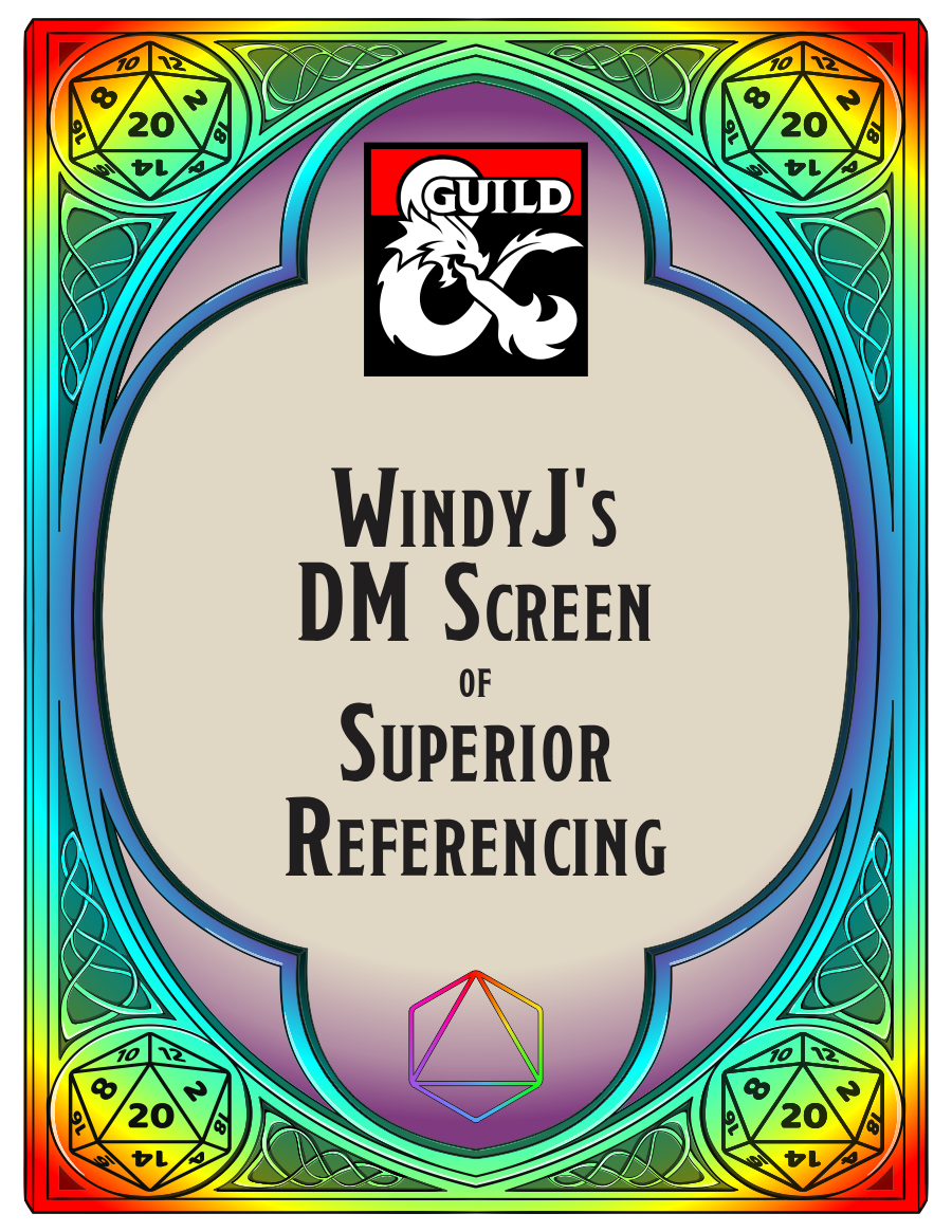 WindyJ's DM Screen of Superior Referencing - Dungeon Masters Guild | DriveThruRPG