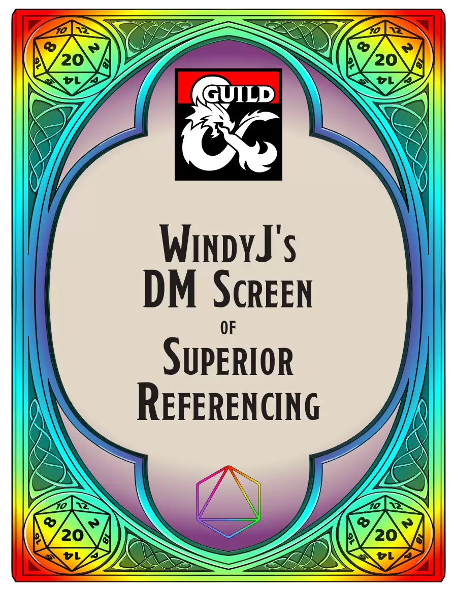WindyJ's DM Screen of Superior Referencing - Dungeon Masters Guild ...