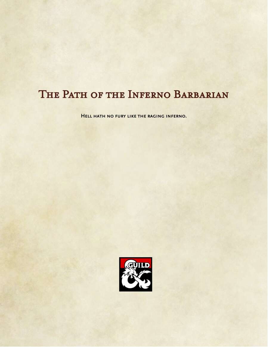 Path of the Inferno Barbarian - Dungeon Masters Guild | DriveThruRPG