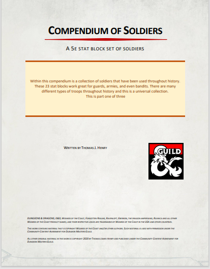 The Compendium of Soldiers - Dungeon Masters Guild | DriveThruRPG