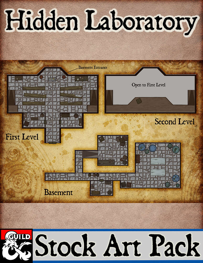 Elven Tower - Hidden Laboratory | 27x19 Stock Battlemap - Dungeon ...