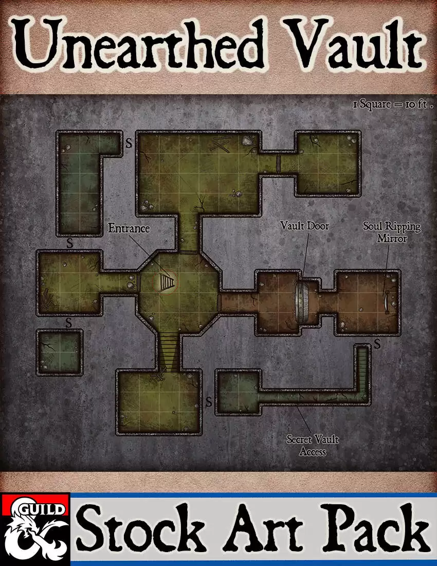 Elven Tower - Unearthed Vault | 22x19 Stock Battlemap - Dungeon Masters ...