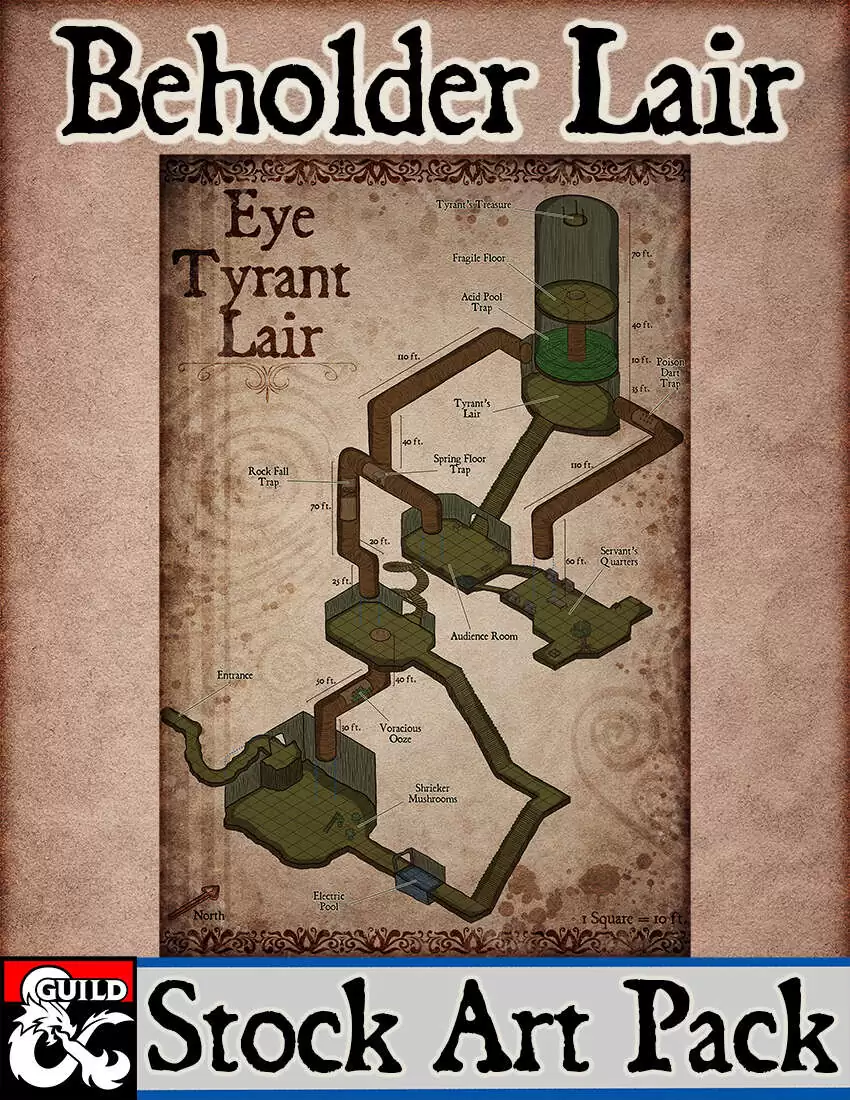 Elven Tower - Beholder Lair | Stock Battlemap - Dungeon Masters Guild ...