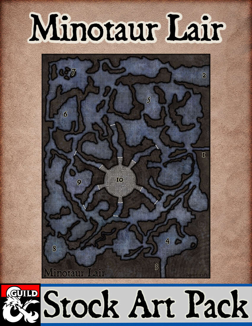 Elven Tower - Minotaur Lair | Stock Battlemap - Dungeon Masters Guild ...