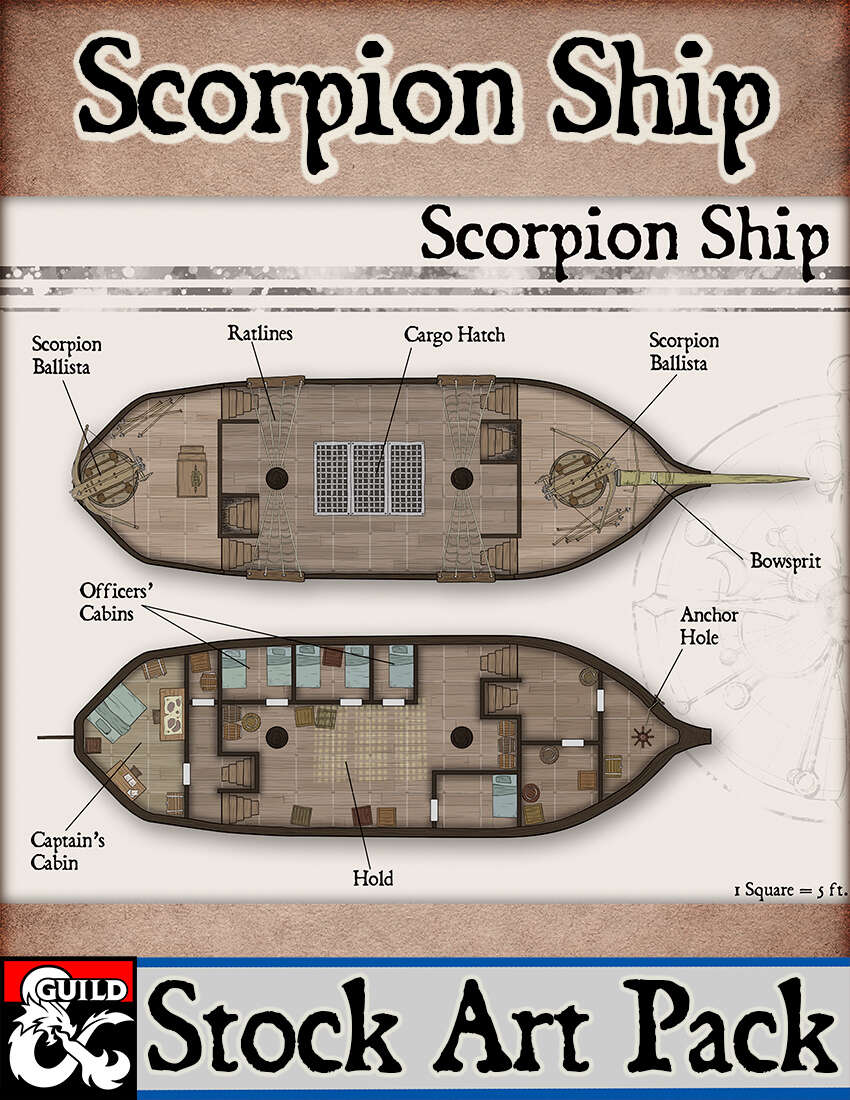 Scorpion Ship - Stock Art Map - Dungeon Masters Guild | DriveThruRPG