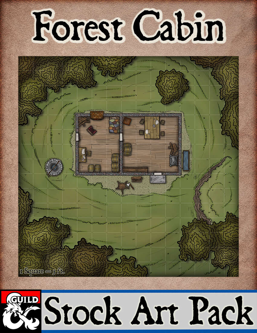 Elven Tower - Forest Cabin | 15x15 Stock Battlemap - Dungeon Masters ...