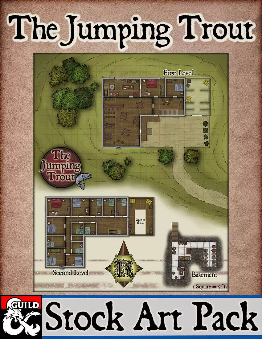 Elven Tower - The Jumping Trout | 31x38 Stock Battlemap - Dungeon ...