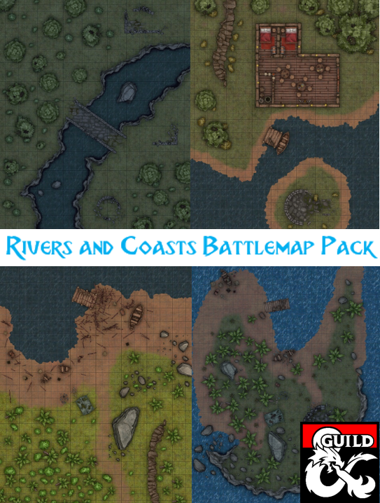 Rivers and Coasts Battlemap Pack - Dungeon Masters Guild | DriveThruRPG