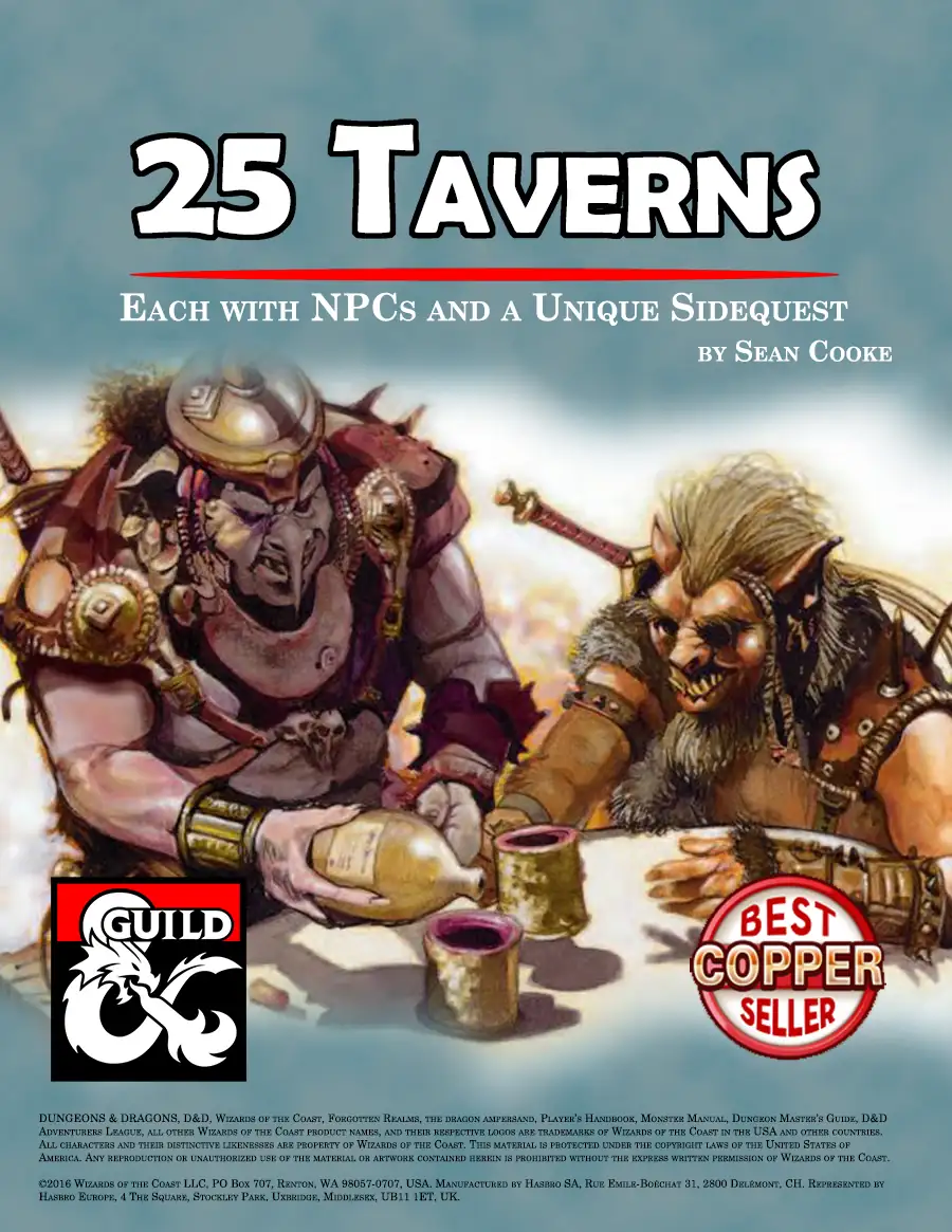 25 Taverns and Quests - Dungeon Masters Guild | DriveThruRPG