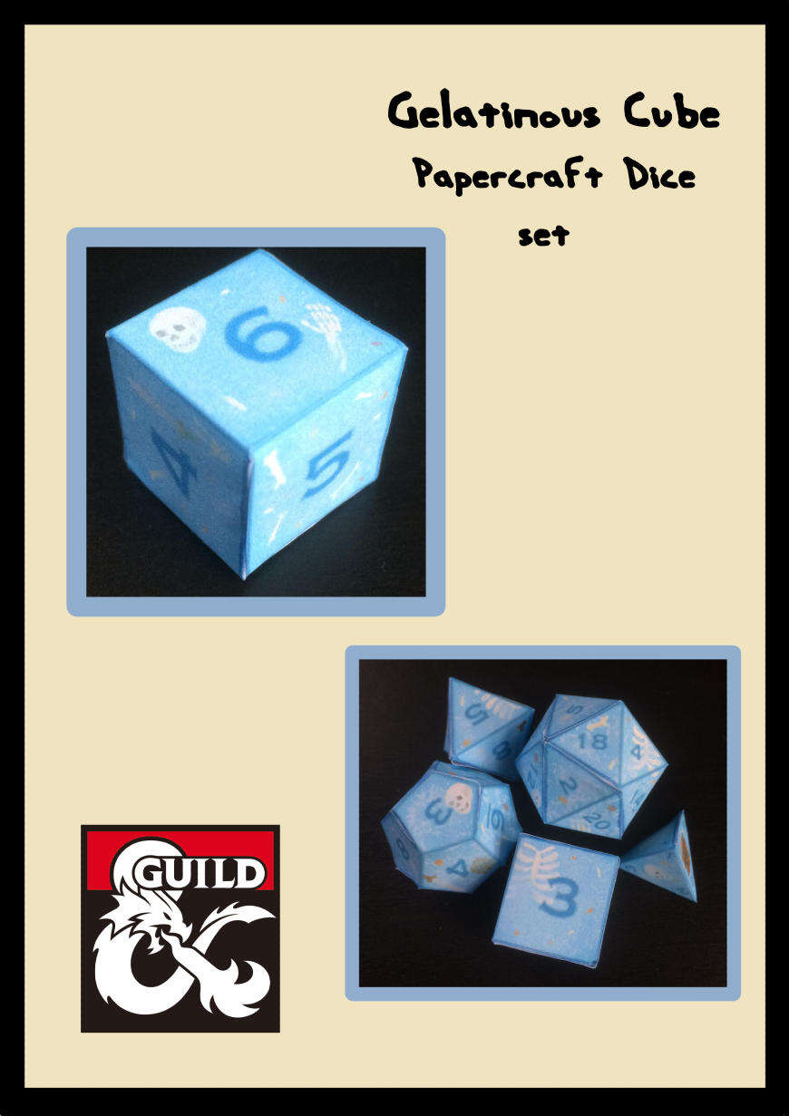 Gelatinous Cube Papercraft Dice set - Dungeon Masters Guild | DriveThruRPG