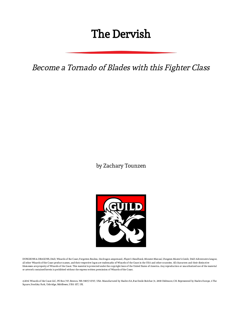 The Dervish - Dungeon Masters Guild | DriveThruRPG