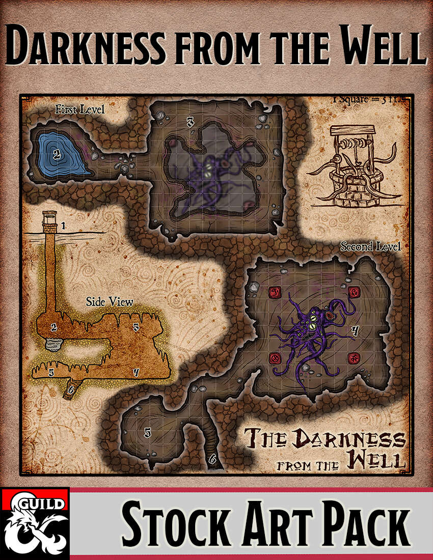 Elven Tower - Darkness from the Well | 30x30 Stock Battlemap - Dungeon ...
