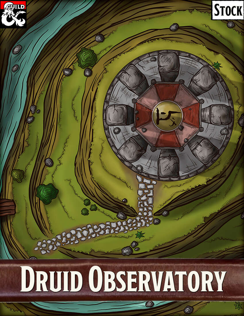 Elven Tower - Druid Observatory | 26x20 Stock Battlemap - Dungeon ...
