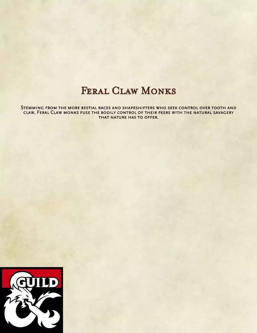 Feral Claw - a monk subclass for more bestial characters - Dungeon ...
