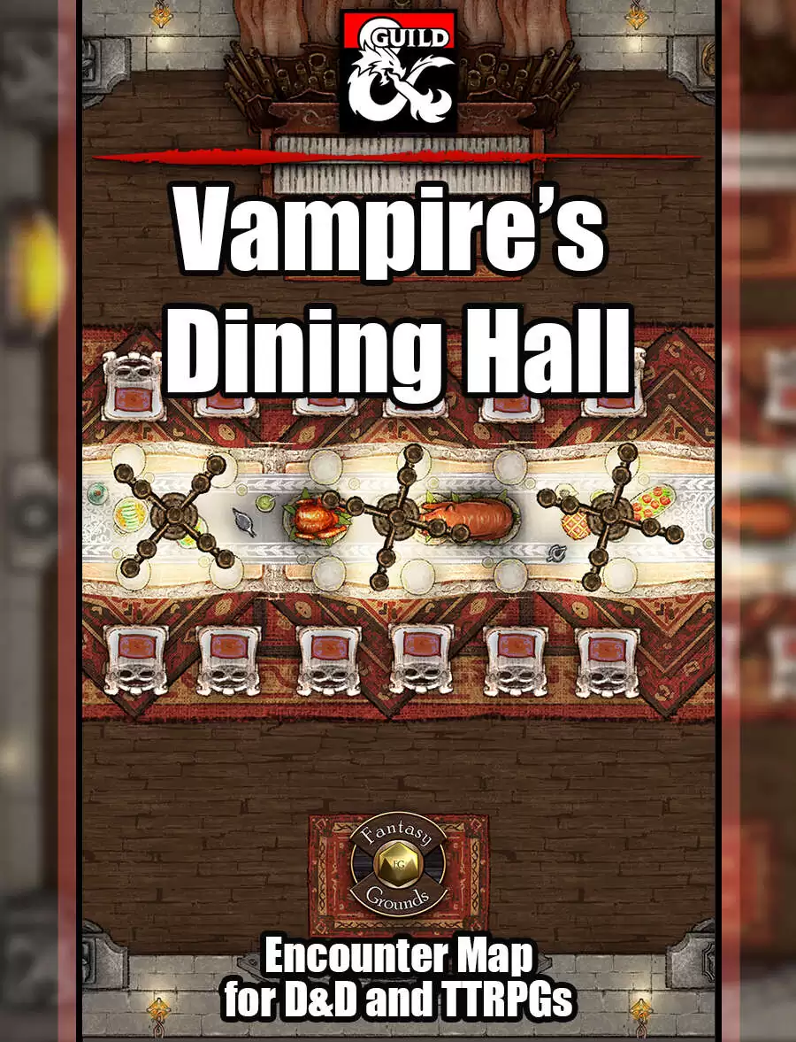 Vampire's Dining Hall Battlemap w/Fantasy Grounds support - TTRPG Map ...