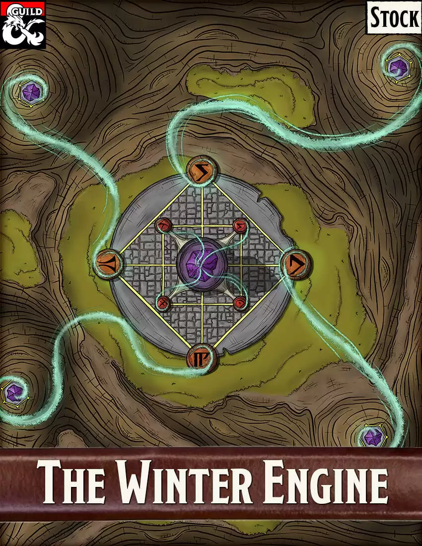Elven Tower - The Winter Engine | 38x35 Stock Battlemap - Dungeon ...