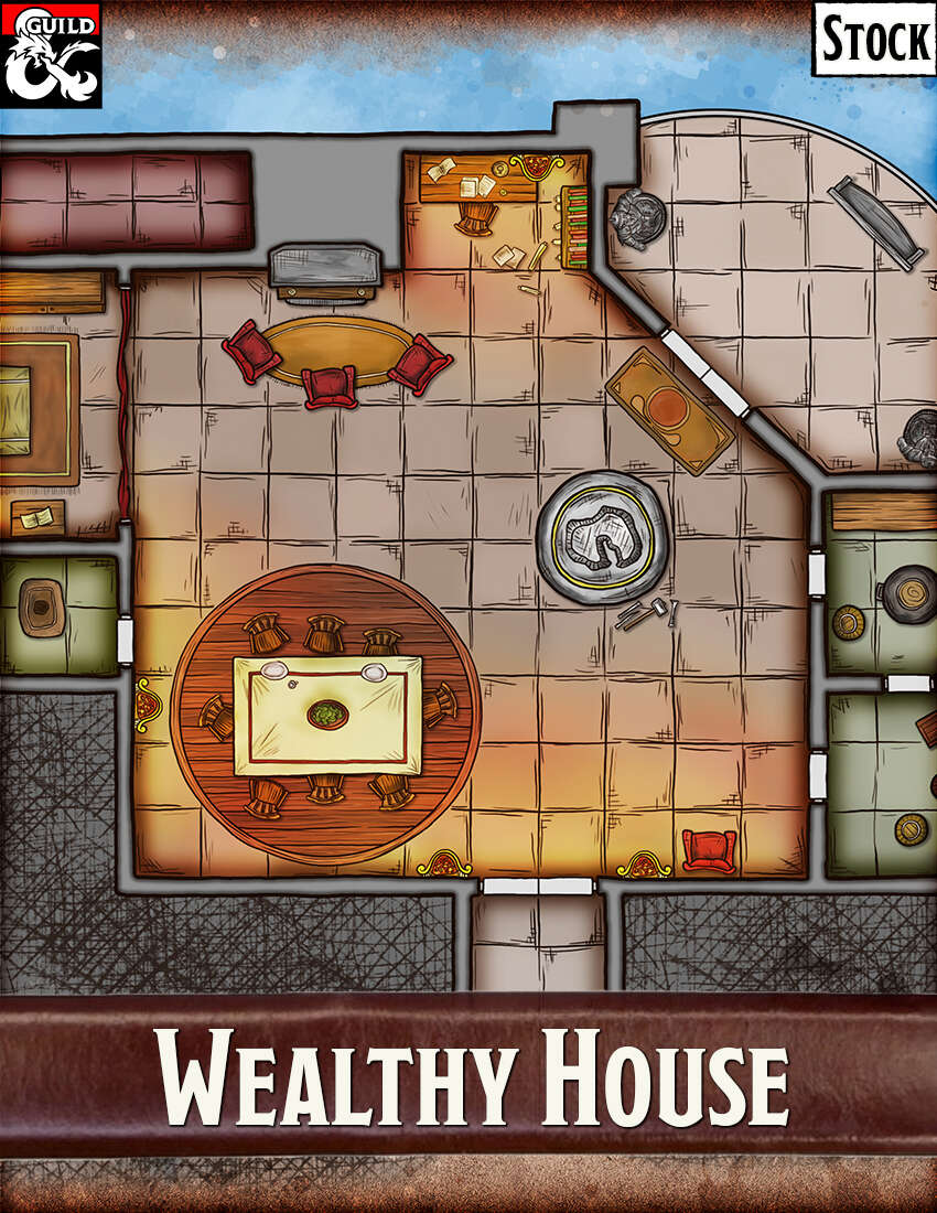 Elven Tower - Wealthy House | 22x18 Stock Battlemap - Dungeon Masters ...