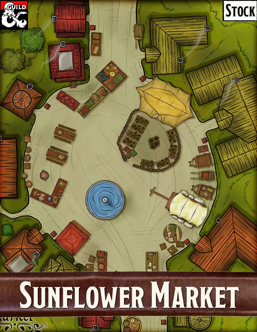 Elven Tower - Sunflower Market | 24x26 Stock Battlemap - Dungeon ...