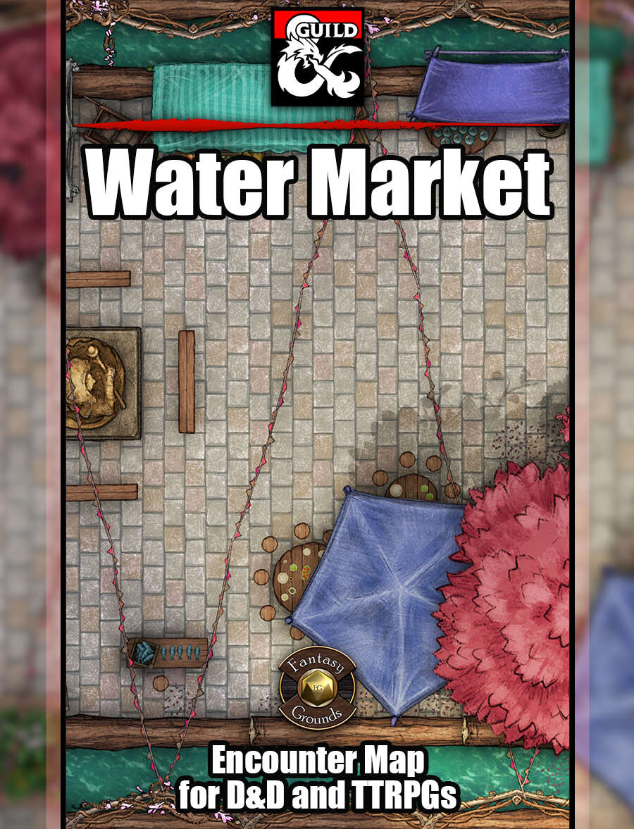 Water Market Battlemap w/Fantasy Grounds support - TTRPG Map - Dungeon ...