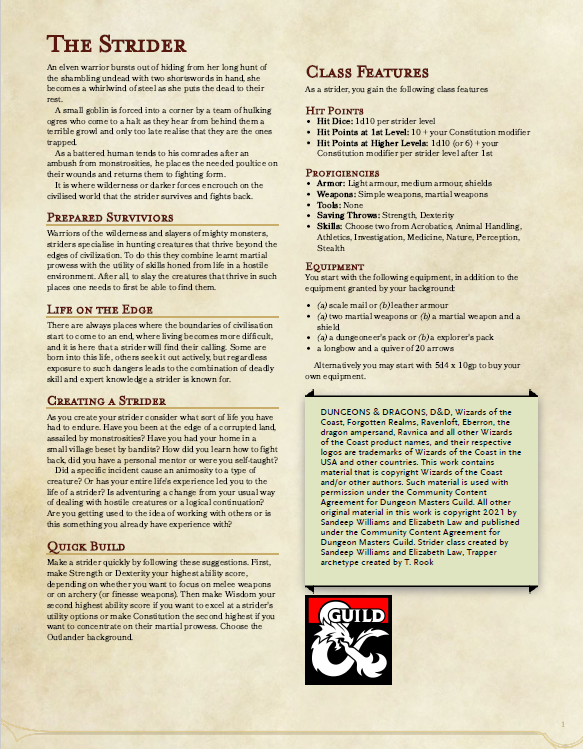 The Strider - Dungeon Masters Guild | DriveThruRPG