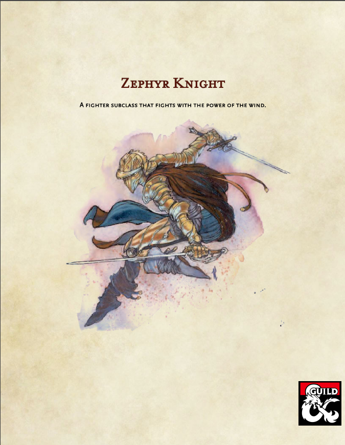 Zephyr Knight - A Fighter Archetype - Dungeon Masters Guild | DriveThruRPG