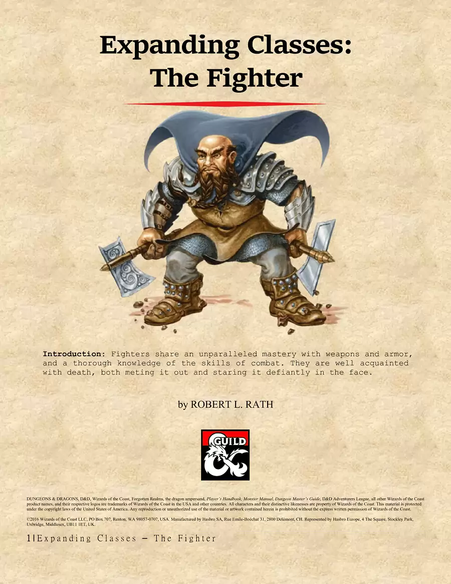 Expanding Classes (The Fighter) - Dungeon Masters Guild | DriveThruRPG