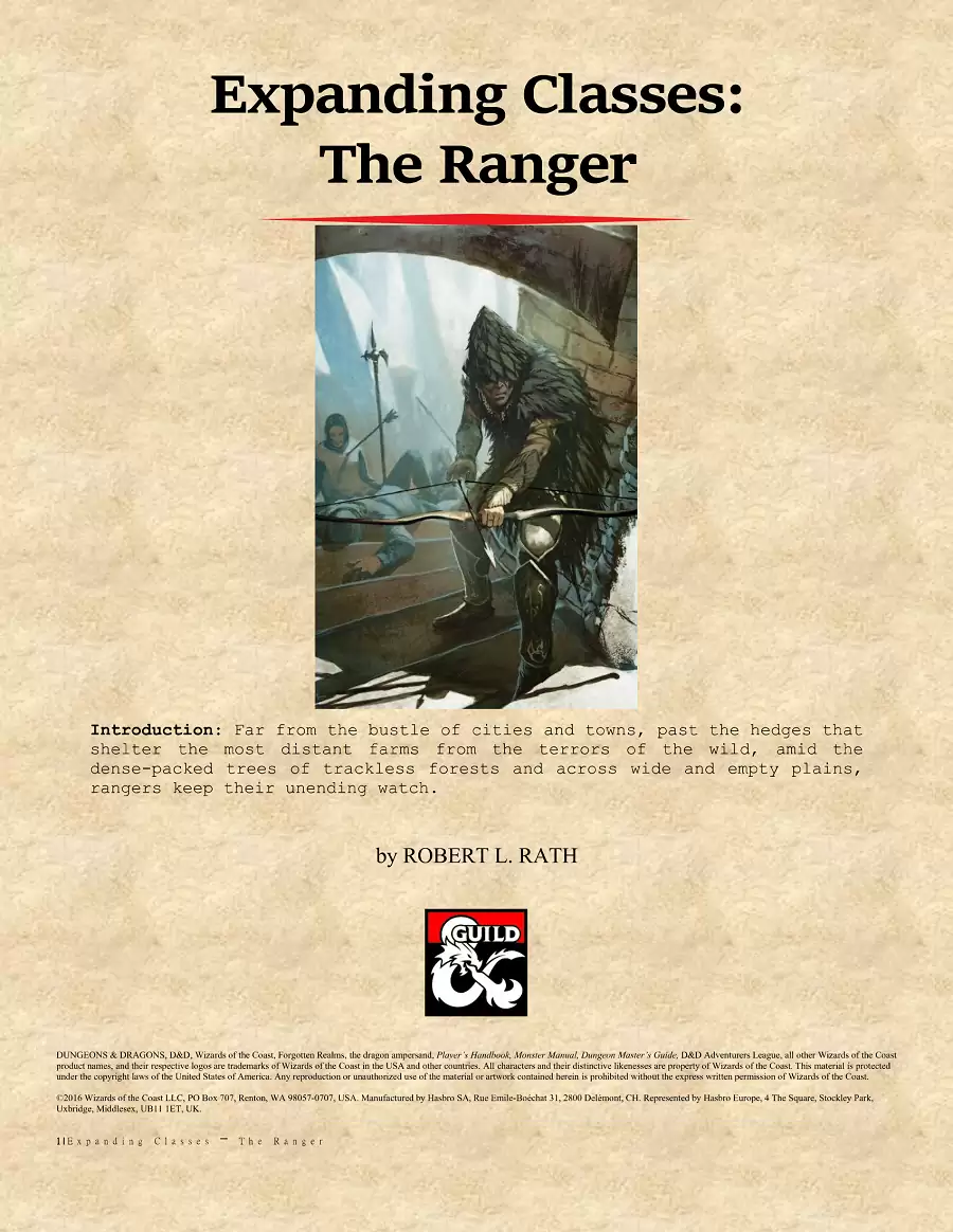 Expanding Classes (The Ranger) - Dungeon Masters Guild | DriveThruRPG