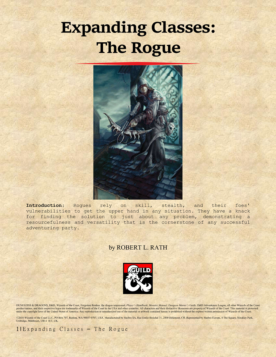 Expanding Classes (The Rogue) - Dungeon Masters Guild | DriveThruRPG