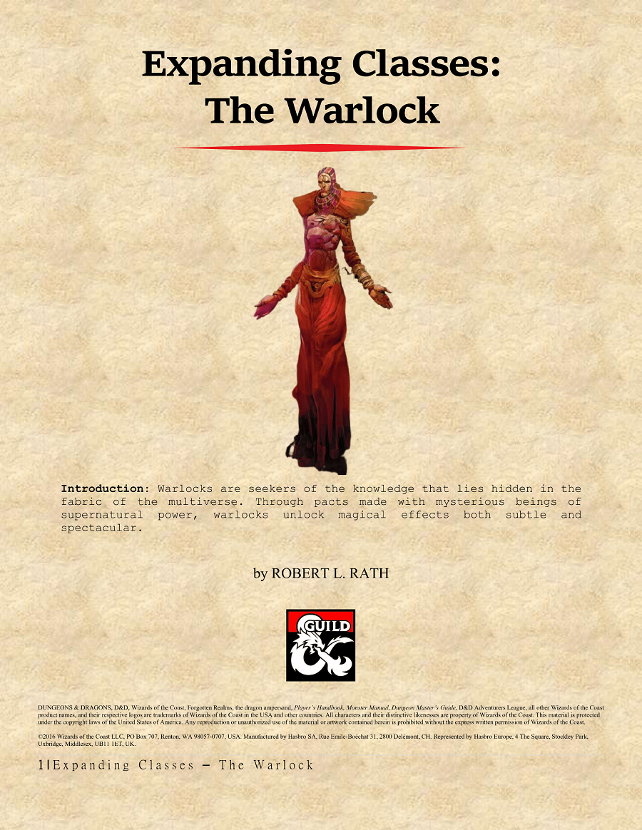 Expanding Classes (The Warlock) - Dungeon Masters Guild | DriveThruRPG