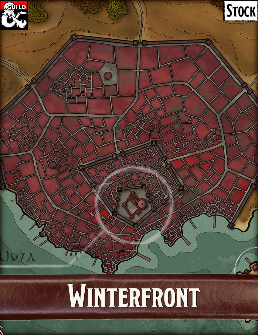 Elven Tower - Winterfront | Stock City Map - Dungeon Masters Guild | DriveThruRPG