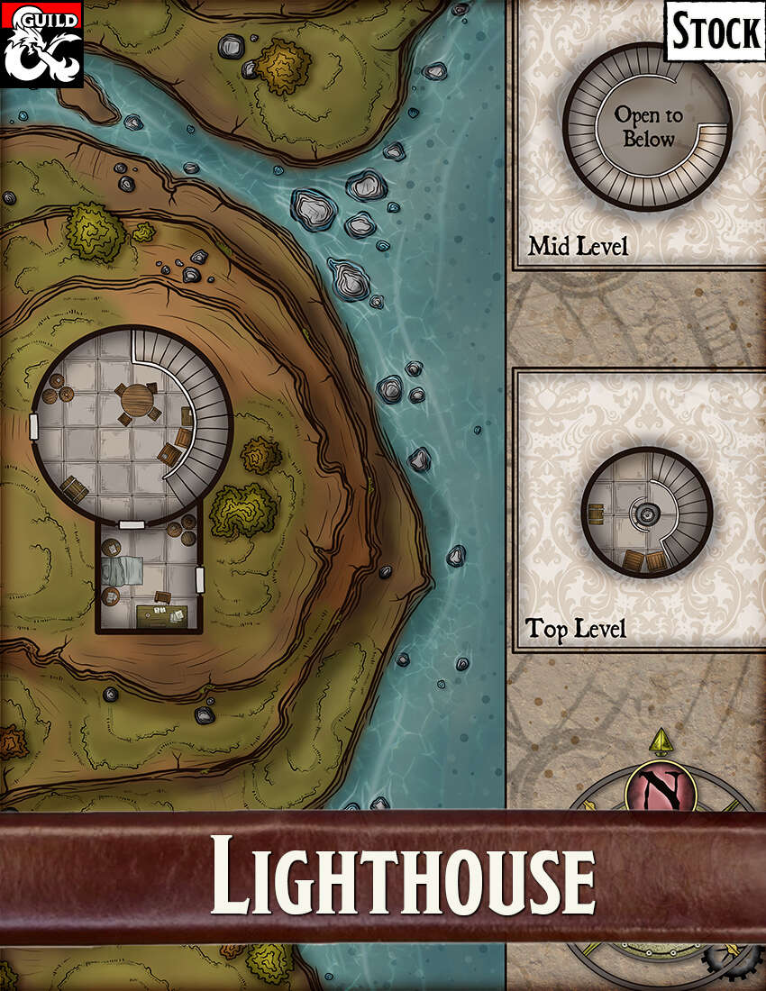 Elven Tower - Lighthouse | Stock Battlemap - Dungeon Masters Guild ...