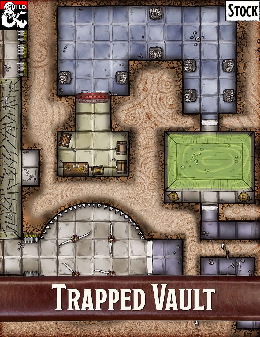 Elven Tower - Trapped Vault| 20x20 Stock Battlemap - Dungeon Masters ...