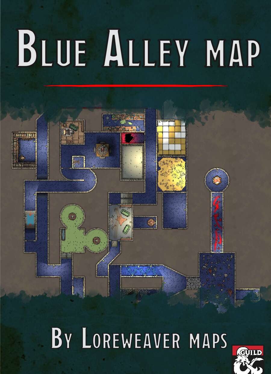 Blue Alley Map - Dungeon Masters Guild | DriveThruRPG