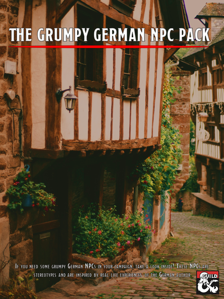The Grumpy German NPC Pack - Dungeon Masters Guild | DriveThruRPG