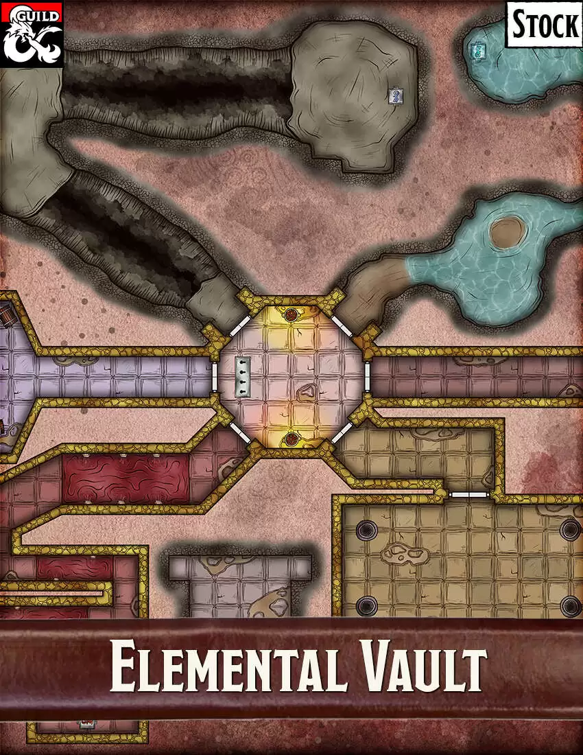 Elven Tower - Elemental Vault | 30x30 Stock Battlemap - Dungeon Masters ...