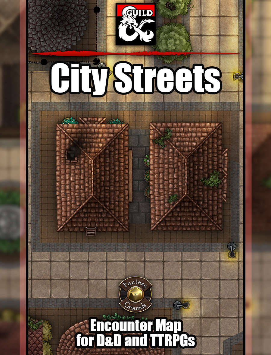 City Street Battlemap w/Fantasy Grounds support – TTRPG Map - Dungeon ...