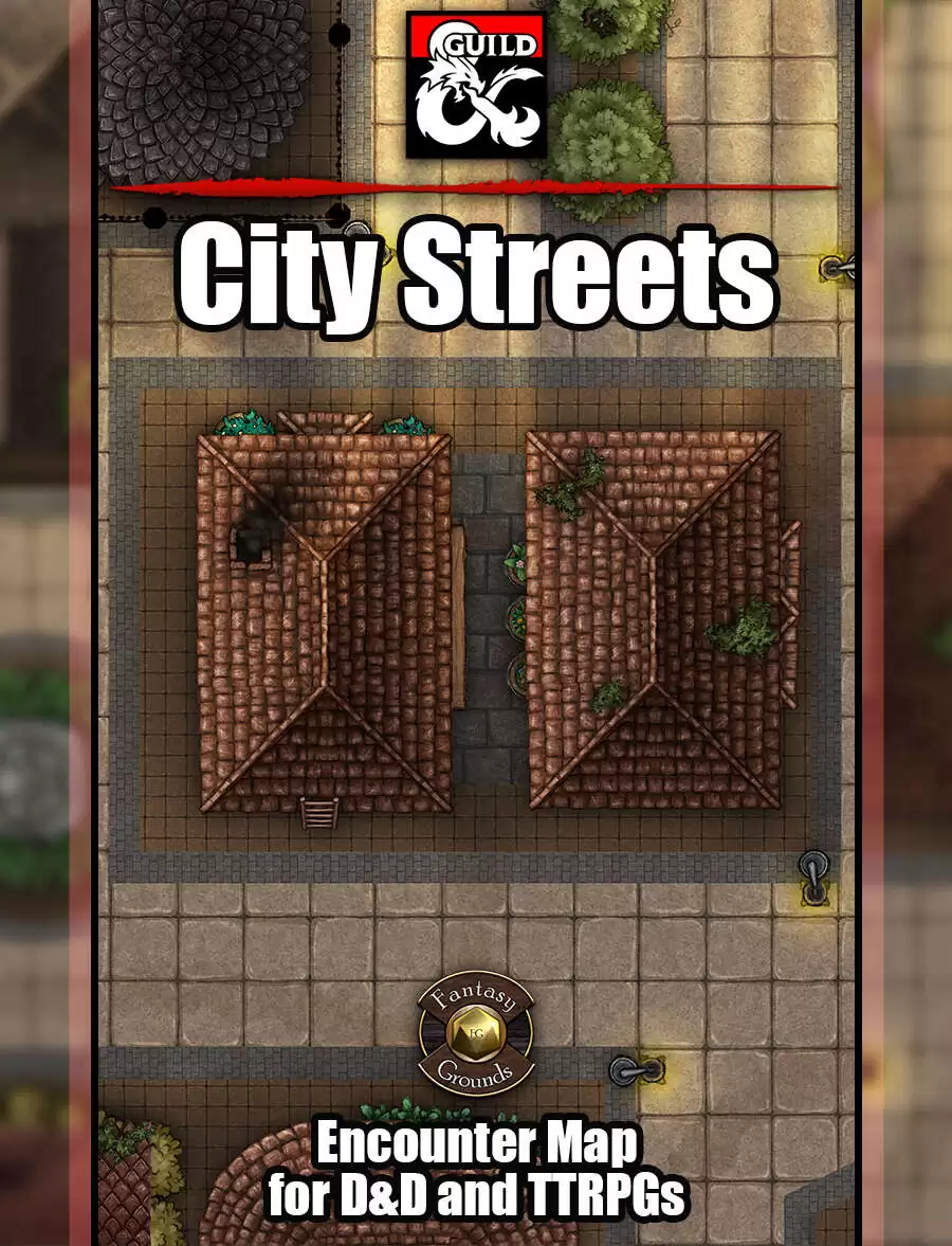 City Street Battlemap w/Fantasy Grounds support – TTRPG Map - Dungeon ...