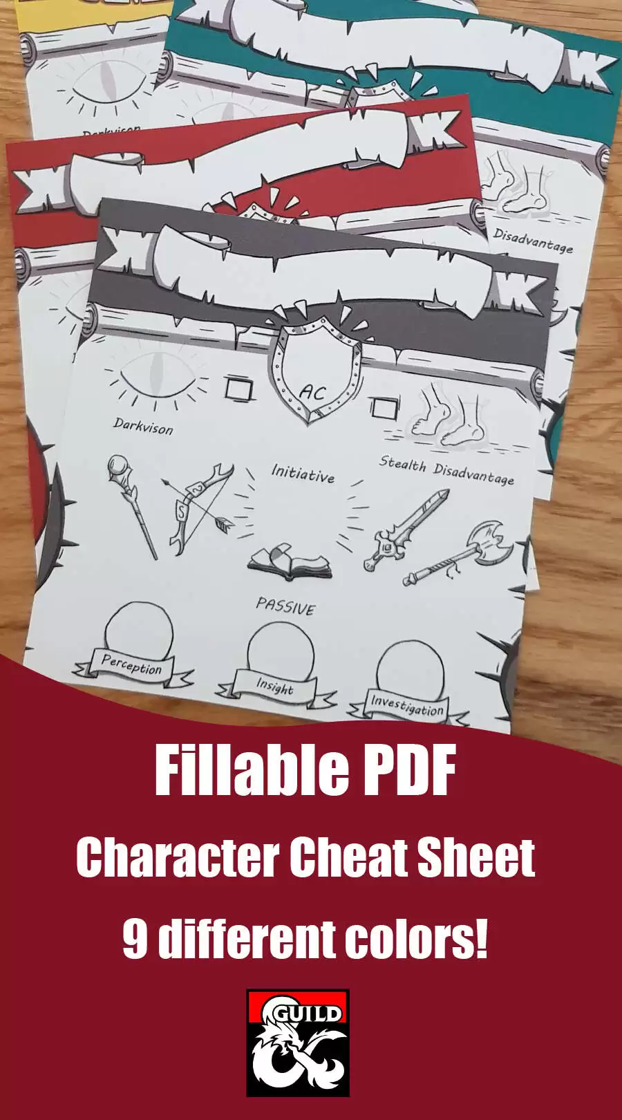 Character Cheat Sheet - Stealth - Darkvision - AC - Initiative ...