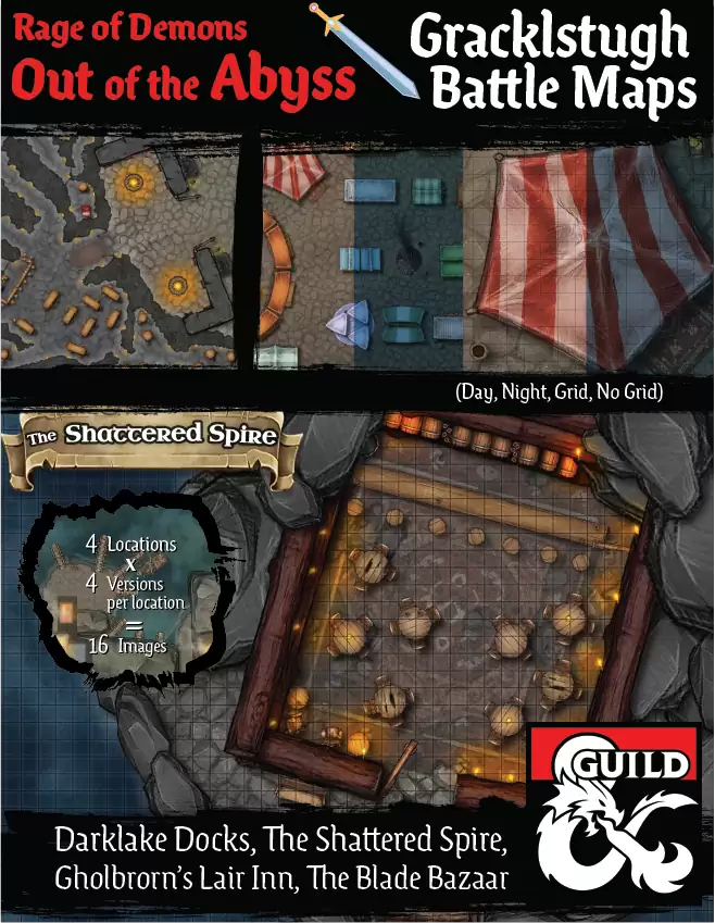 Out of the Abyss Map Pack: Gracklstugh, The City of Blades Battle Maps ...