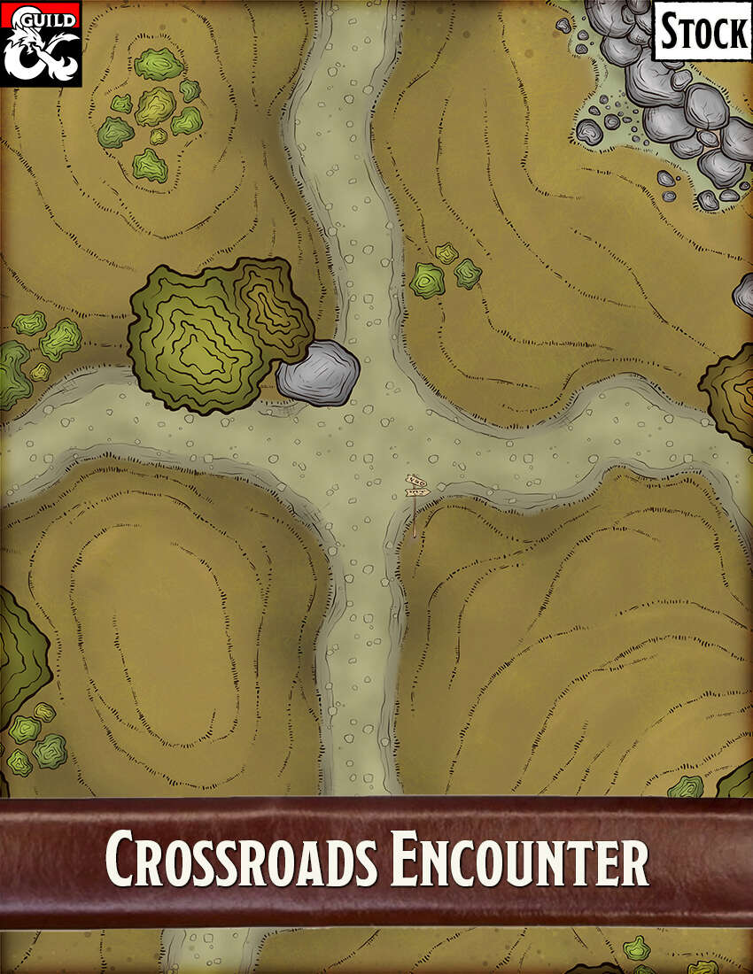Elven Tower - Crossroads Encounter | 25x25 Stock Battlemap - Dungeon Masters Guild | DriveThruRPG