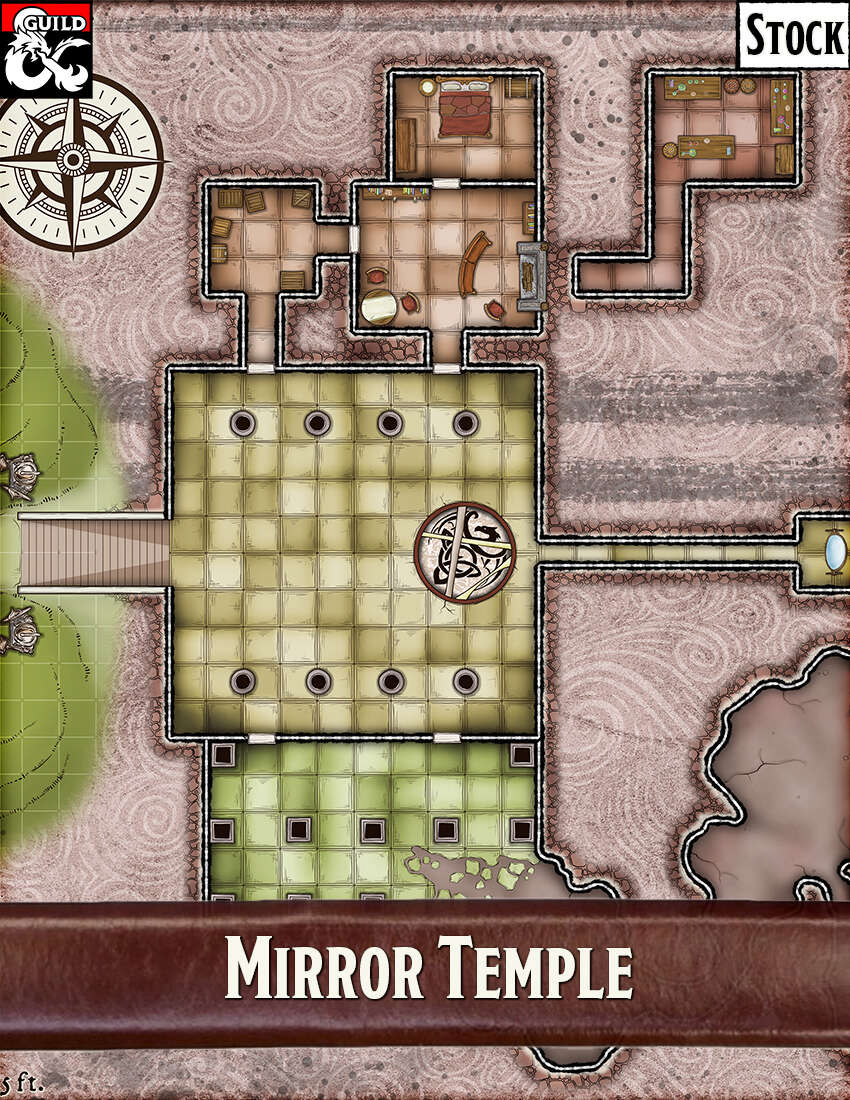 Elven Tower - Mirror Temple | 30x30 Stock Battlemap - Dungeon Masters ...