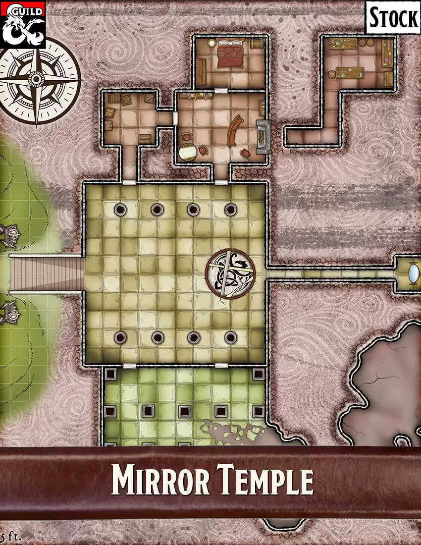 Elven Tower - Mirror Temple | 30x30 Stock Battlemap - Dungeon Masters ...