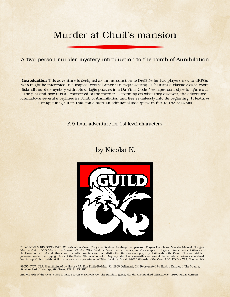 Murder at Chuil's Mansion - Dungeon Masters Guild | DriveThruRPG