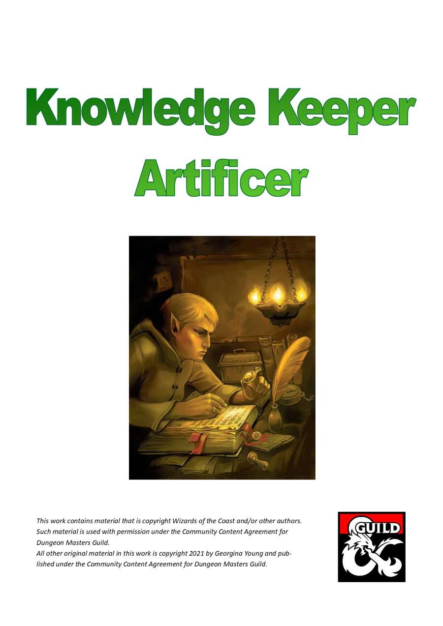 Knowledge Keeper Artificer - Dungeon Masters Guild | DriveThruRPG